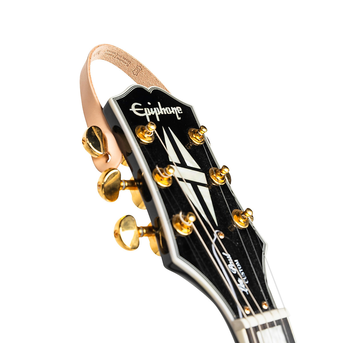 Levy's Leathers Carving Leather Guitar Hanger; Fits Most Standard Machine Tuners (MM1N)