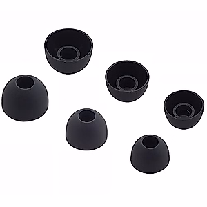 ALXCD Eartips Compatible with Echo Buds 2 2nd Gen Earbuds, 6 Pairs S/M/L 3 Sizes Soft Silicone Tips Replacement Earbuds Tips, Compatible with 2nd Gen Earbuds Echo Buds 2, 6 Pairs S, Black SML