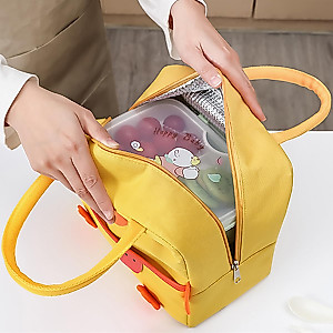 Cute Lunch Box Reusable Duck Lunch Bags for Women Cute Lunchboxes Kawaii Animal Lunch Bag Cooler for Picnic Office Work Travel