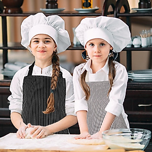 XLSXEXCL 2 Pack Stripes Kids Apron, Kids Cooking Aprons with 2 Pockets, Cute Kids Aprons for Cooking for Boys and Girls Adjustable Chef Baking Aprons Artist Apron for Cooking, Cleaning, Painting