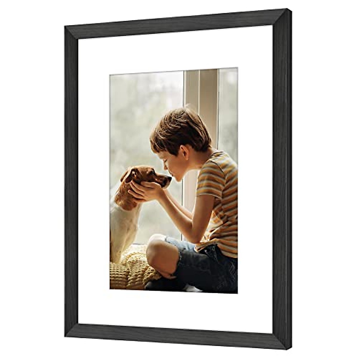 Americanflat 18x24 Poster Frame in Black - Use as 12x18 Picture Frame with Mat or 18x24 Frame Without Mat - Wide Engineered Wood Frame, Plexiglass Cover, and Hanging Hardware for Wall