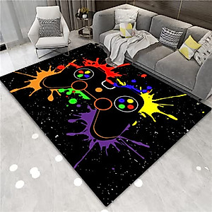 Modern Oversized Gaming Video Game Controllers Gamer Area Rug Floor Carpet Bathroom Mat for Leisure/Living/Bedroom/Gaming Room Home Decor