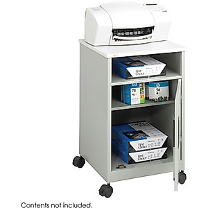 Safco Products 1871GR Compact Machine Stand with Single Door Storage, Gray