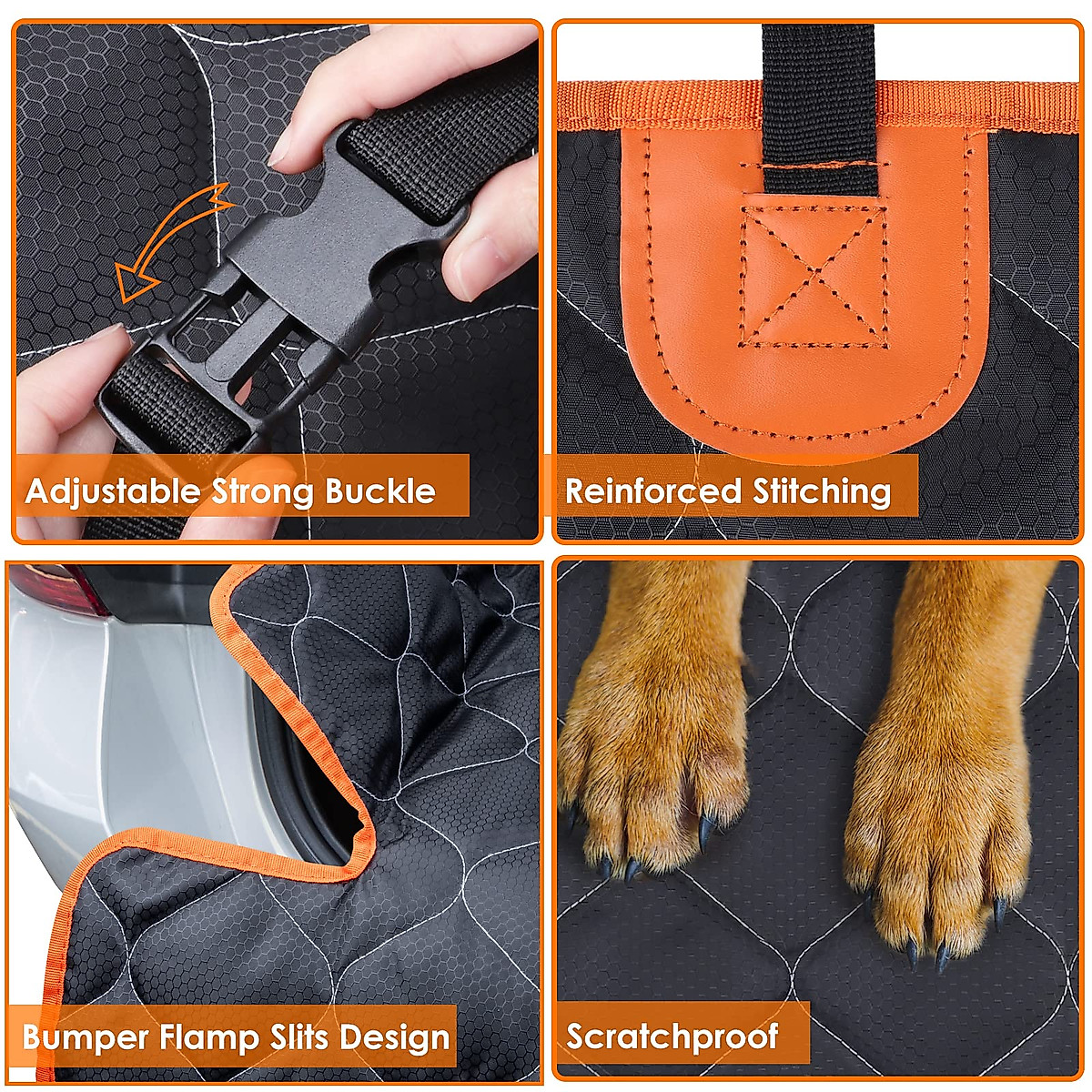 Trunk Cargo Liner for Dogs - Waterproof, Non-Slip Pet Car SUV Seat Cover with Bumper Flap Protector Washable Dog Accessories for SUV Trunk Sedans Vans, Universal Fit (90" L x 55" W)