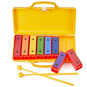 RAONZENA Professional Xylophone 25note, Glockenspiel,Xylophone for kids,Xylophone for gift,Glockenspiel that learns the basics of music (8note rainbow)