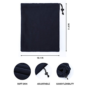 Syhood 6 Pieces Winter Fleece Ear Warmer Headband Ear Muffs Head Wraps with Winter Fleece Neck Warmers Gaiter for Outdoor Sport Activities