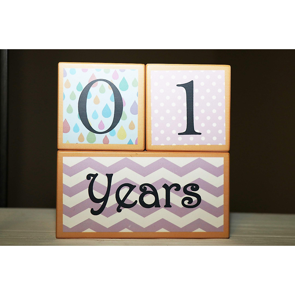 Wood Baby Milestone Age Photo Blocks Set Track Weeks, Months and Years Perfect Baby Shower Present