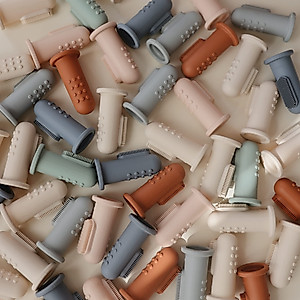 mushie Baby Finger Toothbrush (Blush/Shifting Sand) 2-Pack