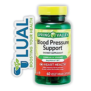 Spring Valley Blood Pressure Support, Heart Health, 60 Capsules. Includes Luall Fridge Magnetic