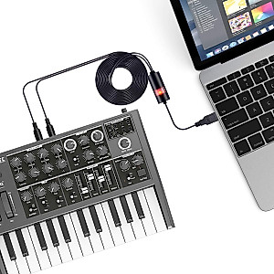 LiDiVi in-Out MIDI to USB Cable, 5-PIN DIN MIDI Cable Convert Piano Keyboard Instruments with Laptop PC MAC, No Need Drivers for Home Music Studio ¨C 6.5Ft, Black