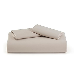 Bedsure 100% Jersey Knit Cotton Duvet Cover Queen Size - Ultra Soft T-Shirt Cotton Bedding Set, Includes 1 Duvet Cover 90x90 Inches with Zipper Closure & 2 Pillowcases (Tannish Linen)