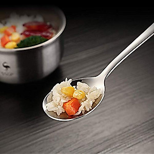 Spoons, 8 Pieces Stainless Steel Korean Spoons,8.5 Inch Soup Spoons, Korean Spoon with Long Handles, Rice Spoon, Asian Soup Spoon for Home, Kitchen, or Restaurant