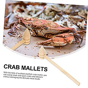 Mini Crab Mallet 10 Pcs small wooden hammer wood tools puzzle for developmental Wooden Beat Hammers wooden cake mallet Seafood Hammers bulk gavel hammer crab sticks