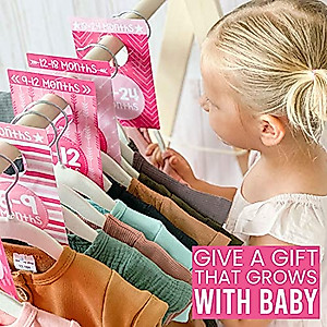 6 Baby Closet Size Dividers Baby Girl - Pink Baby Closet Dividers by Month, Baby Closet Organizer for Nursery Organization, Baby Essentials for Newborn Essentials Baby Girl, Nursery Closet Dividers