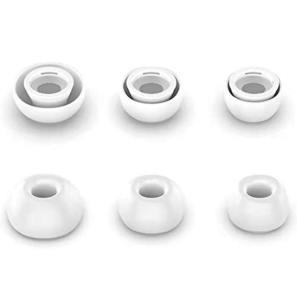 Rayker Eartips Compatible with Airpods Pro Earbuds, [Fit in case] Silicon Earbud Covers Tips Eartips, Large Size 3 Pairs, Ultra Soft, Perfect for Airpods Pro, White L