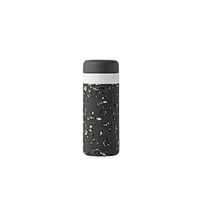 W&P Porter Insulated Bottle 16 oz | Clean Taste Ceramic Coating for Water, Coffee, & Tea | Wide Mouth Vacuum Insulated | Dishwasher Safe, Charcoal Terrazzo
