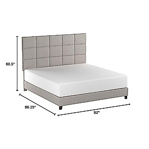 Signature Design by Ashley Dolante Modern Farmhouse Button-Tufted Upholstered Platform Bed, King, Beige