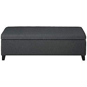 Christopher Knight Home York Fabric Storage Ottoman, Dark Grey Large