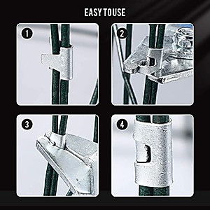 300 Pieces Wire Cage Clips with 1 Piece Wire Cage Buckle Snap Plier for Chicken Pet Dog Cat Cage (Silver, Blue)