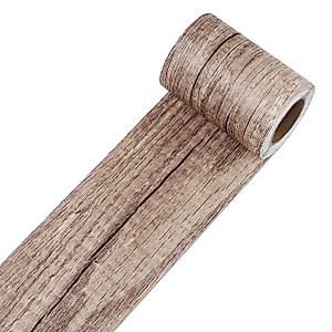 Decotalk Wood Wallpaper Border Peel and Stick 3"x236" Wall Paper Borders Self Adhesive Wood Border Sticker for Bedroom Home Decor Mirror Frame Border Removable Wallpaper Borders for Wall Wood Borders
