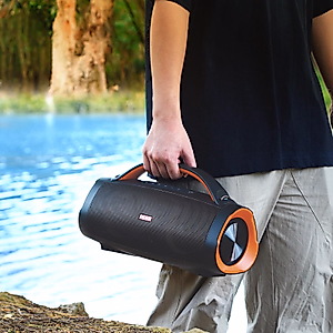DOSS Extreme Boom+ IPX6 Waterproof Outdoor Speaker with 100W Massive Sound, Extra Bass, 20H Playtime, Built-in Power Bank, Mixed Color Light, Bluetooth Speaker for Camping, Beach, Outdoor