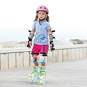 Nattork Boys Roller Skates for Kids, 3 Sizes Adjustable Toddler Roller Skates with All Light up 8 Wheels of Boy's Skates Shine, Safe and Fun for Indoor Outdoor Sports