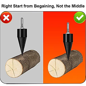 Firewood Log Splitter, 4PCS Wood Log Splitter Firewood Detachable Drill Bit Heavy Duty Electric Drills Screw Cone Driver Hex + Square + Round 32mm/1.26inch