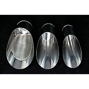 3 Pcs Set Japanese Stainless Bonsai Soil Scoop w / 1 Mesh - Potting & Mixing Tool
