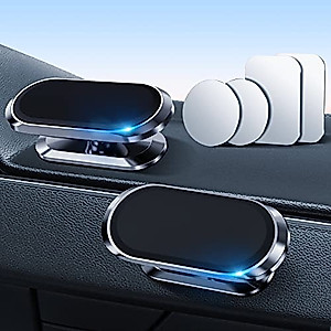 2-Pack Magnetic Phone Holder for Car, [8 Strong Magnet] Car Phone Mount Zinc Alloy Magnetic Car Phone Holder Mount 360° Rotation Car Magnetic Mount Universal Dashboard Cell Phone Holder for All Phones