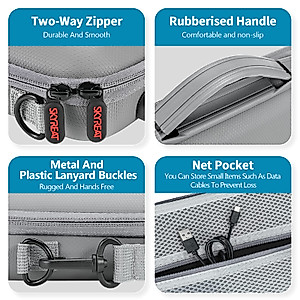 Skyreat Osmo Action 4 / Action 3 Case, Portable PU Leather Carrying Case Shoulder Bag for DJI Osmo Action 3 / Action 4 Adventure Combo Accessories