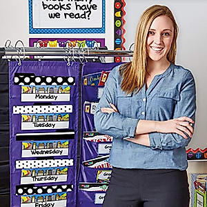 Schoolgirl Style Simply Stylish 6-Pack Decorative Teacher File Folders, 11.75" x 9.5" Black and White Letter Size File Folders With 1/3-Cut Tabs for Filing Cabinet, Office Supplies File Organizers