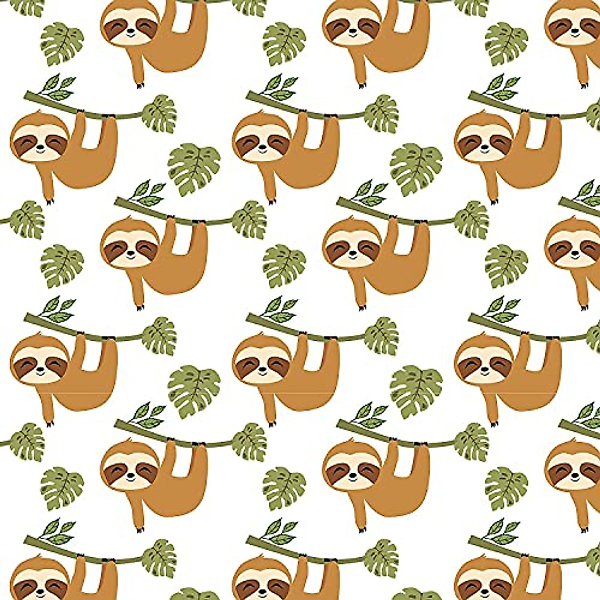 Stesha Party Sloth Wrapping Paper Gift Wrap for Kids - Folded Flat 30 x 20 Inch - 3 Sheets