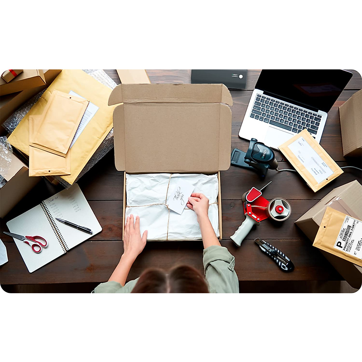 IIMMER Professional Label Printer - Commercial Grade Label Maker with High-Speed Direct Thermal Printing for Shipping, Barcode, Address, Labeling, Mailing, Compatible with Windows and Mac