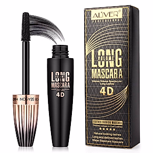4D Silk Fiber Lash Mascara- Waterproof Mascara Black Volume and Length, Easily to Create Amazing Lashes for Thicker, Long Lasting and Curly Eyelashes