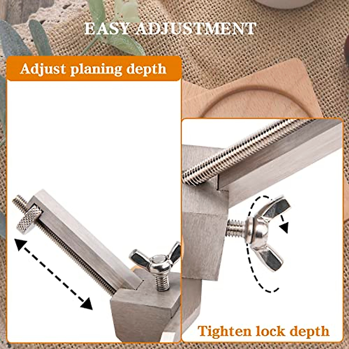 Router Plane Woodworking, Hand Router Plane for Woodworking, Small Wood Router Plough Chisel Plane Tool with Depth Stop and Holes for Base