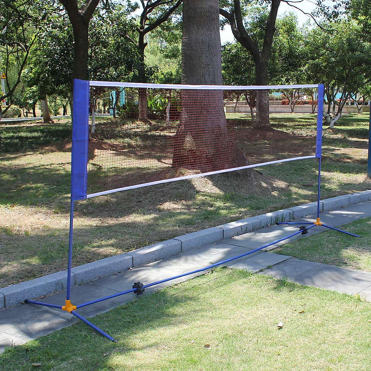 Portable Height Adjustable Badminton Volleyball Tennis Net Set Multi-Purpose Sports Equipment with Poles Stand and Carry Bag for Outdoor Garden Beach