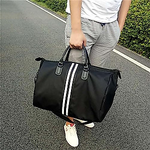 Sports Bag Men's And Women's Handheld Luggage Bag Large Capacity Travel Bag Lightweight Gym Bag (Color : Black, Size : 46x28x22cm)