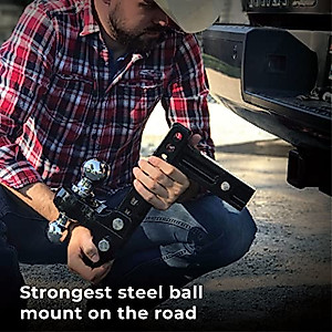 Fastway Flash Solid Steel 49-00-5900 Adjustable Steel Ball Mount with 10 Inch Drop, 2 Inch Shank, and Chrome Plated Balls