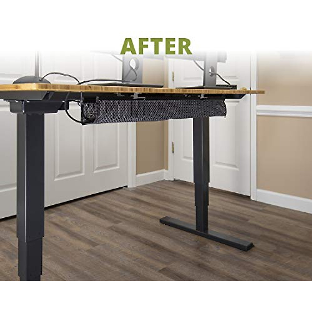 Uprite Ergo Mesh Cable Manager, Ergonomic Cord Organizer for Height Adjustable Desks (Gray)