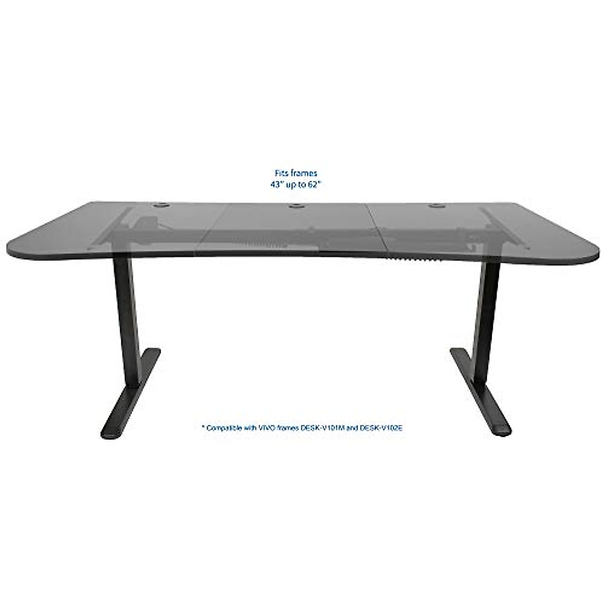 VIVO 63 x 32 inch Universal Table Top for Standard and Sit to Stand Height Adjustable Home and Office Desk Frames, Black Desktop, DESK-TOP1B