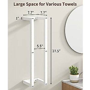 Sonefreiy Bathroom Wall Towel Racks for Rolled Towels, Solid Wooden White Towel Holder, Wall Towel Organizer Rustic Bathroom Towel Storage for Shower Towel, Bath Towels, Beach Towels, Towel Shelves