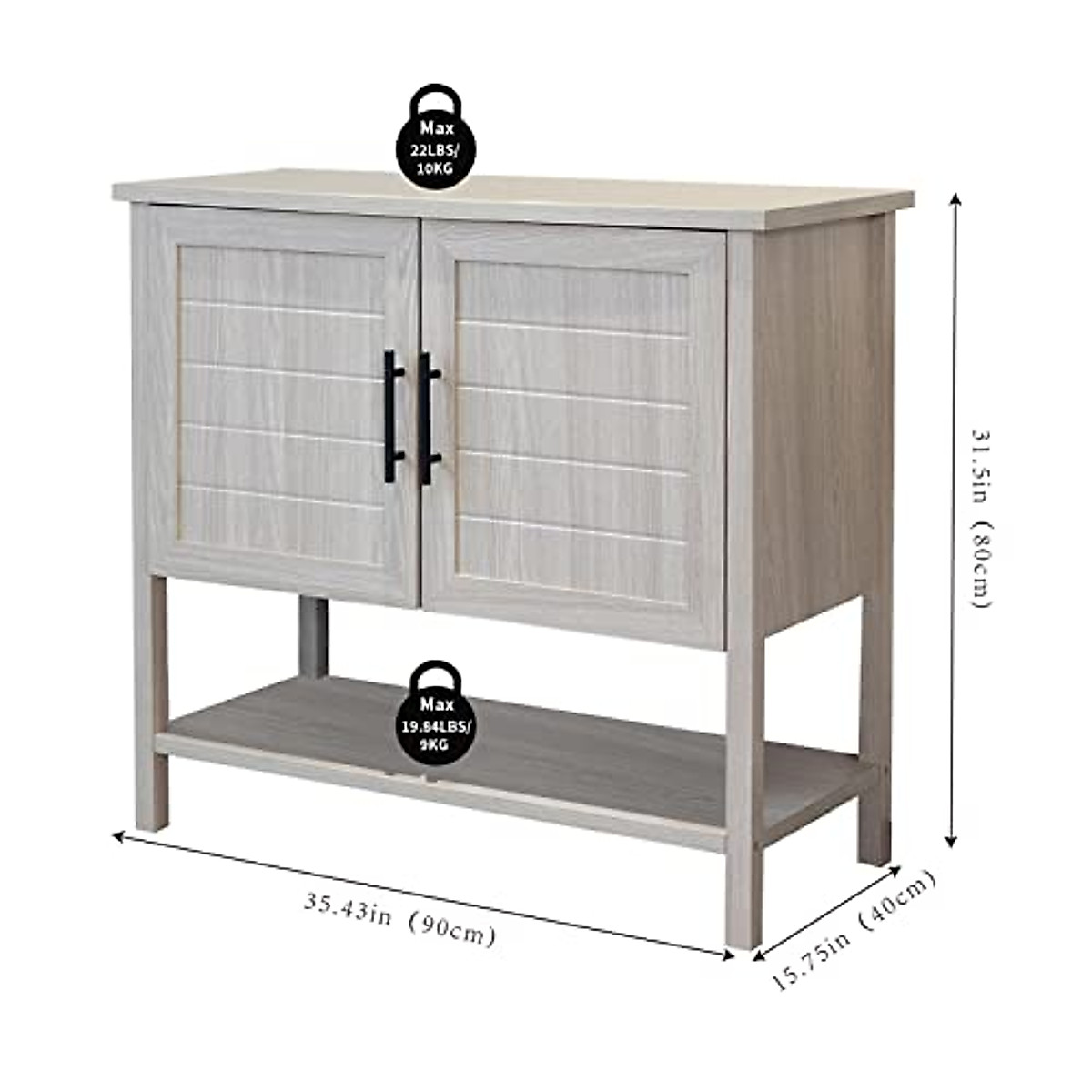 LUSUOWLZ Sideboard Storage Cabinet with USB Charger, Console Table with 2 Tire, Wooden Accent Buffet Cabinet, Console Table for Hallway Living Room & Kitchen…