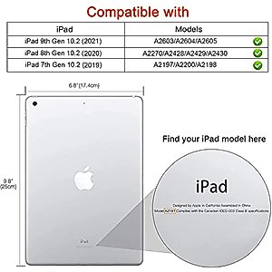 Newraturner Rotating Case for iPad 9th Generation (2021) / 8th Generation (2020) / 7th Gen (2019) 10.2 Inch --360 Degree Rotating Stand Protective Cover, Auto Sleep/Wake Function