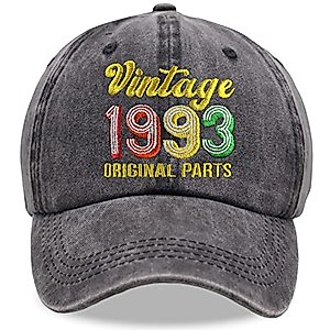 Vintage 1993 Original Parts Hat, 31th Birthday Decorations for Women Men, Funny 31 Year Old Baseball Cap