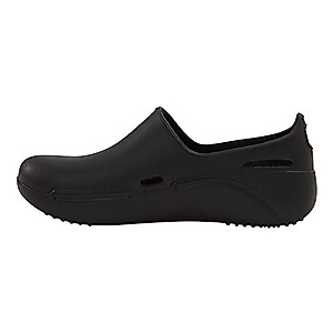 Anywear Streak Step-in Nurse Shoes for Women and Men, Oil- and Slip-Resistant EVA Kitchen Shoes, Work Shoes, 7, Black
