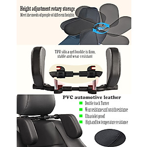 2022 Car Seat Headrest Pillow,car headrest Pillow,car seat Head Support Infant,Premium Seat Head Pillow,Grey Pillow,360 Degree Adjustable,for Children and Adults (Black)