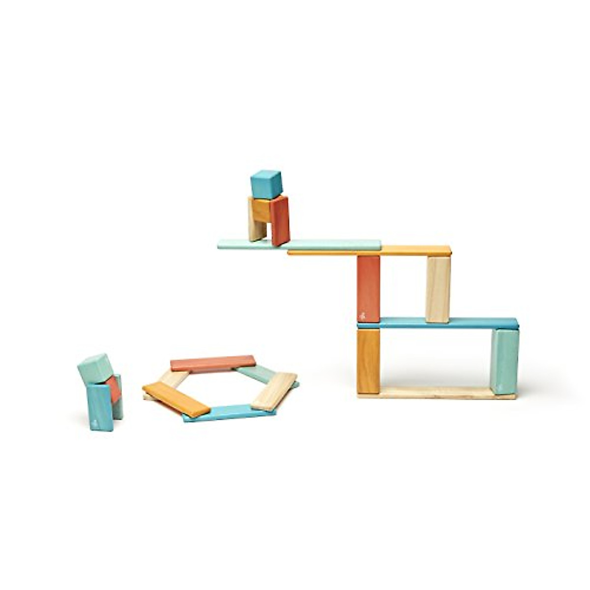 24 Piece Tegu Magnetic Wooden Block Set, Sunset, 1-99 years old