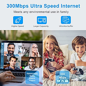 WiFi Extender Booster Repeater, Up to 4500sq.ft and 30 Devices, Wireless Internet Repeater and Signal Amplifier for Home & Outdoor, Supports Ethernet Port