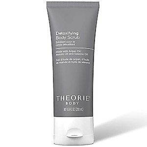 Theorie Charcoal Bamboo Body Scrub- Detoxifying Exfoliation, Micro Partials Gently Reveal Glowing Skin, Jojoba Oil, Sweet Almond Oil, and Sesame Oil Restore Moisture, 200 mL