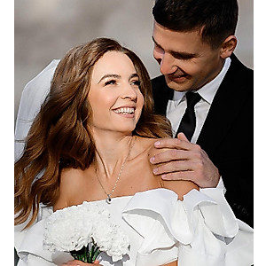 TRWWELL I Love You Necklace 100 Languages Projection Silver Half Moon Pendant Necklace for Women Wedding Birthday Anniversary Jewelry Gift